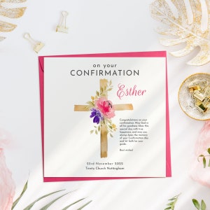 Personalised Confirmation Card for Girls, Confirmation Card for Cousin ...