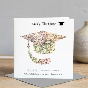 Graduation Map Card, Personalised Graduation Card, Graduated Card, UK ...