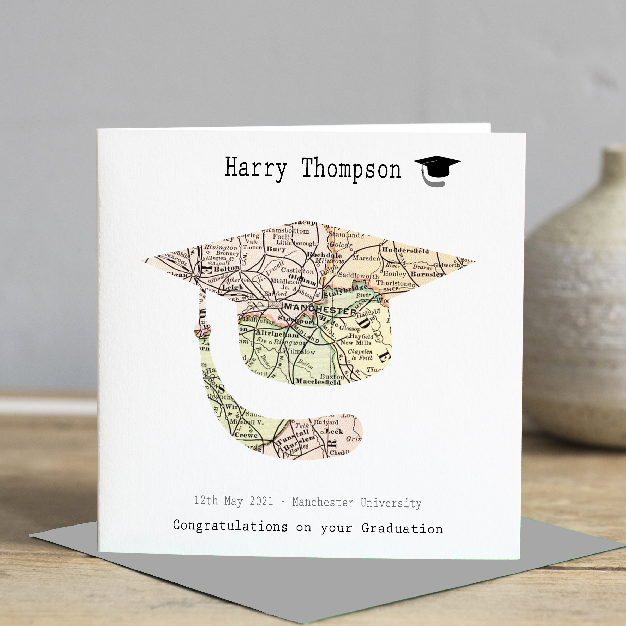 Graduation Map Card Personalised Graduation Card Graduated - Etsy