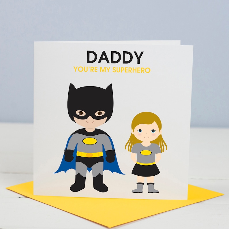 Superhero Dad Card Superhero Fathers Day Card Daddy Birthday - Etsy