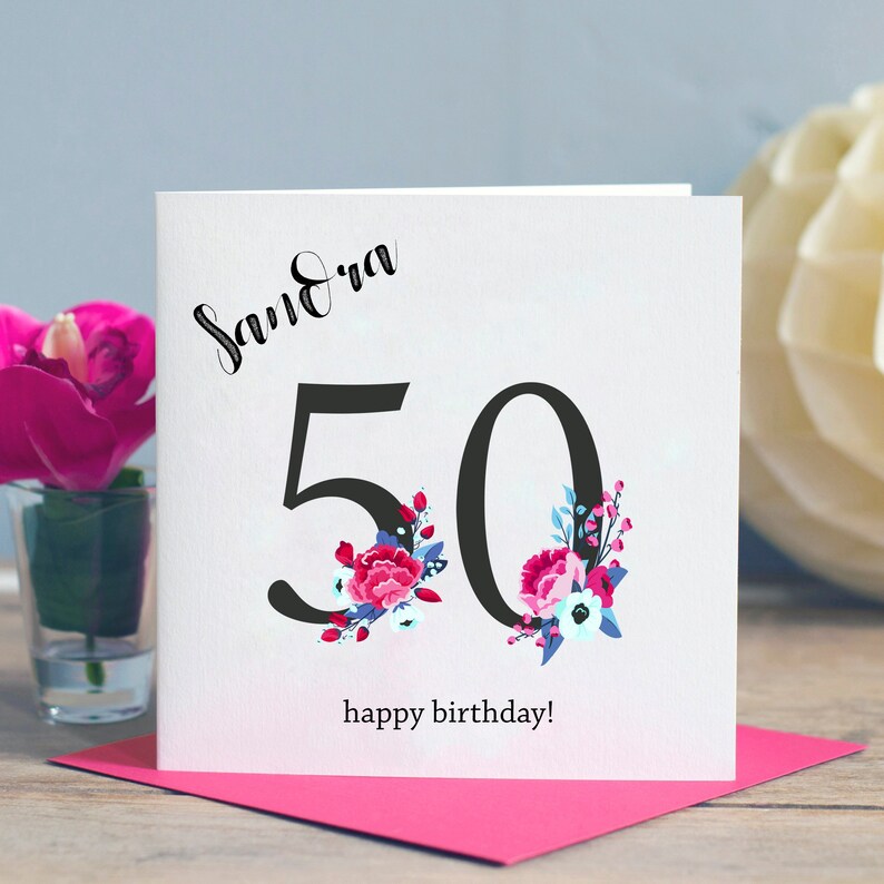 50th Birthday Card 50th Card Wife 50th Card Personalised Etsy