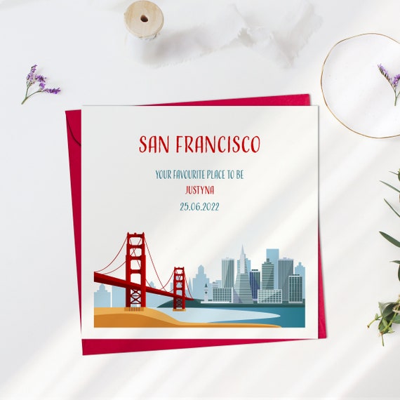San Francisco Card San Francisco Skyline San Francisco - Etsy
