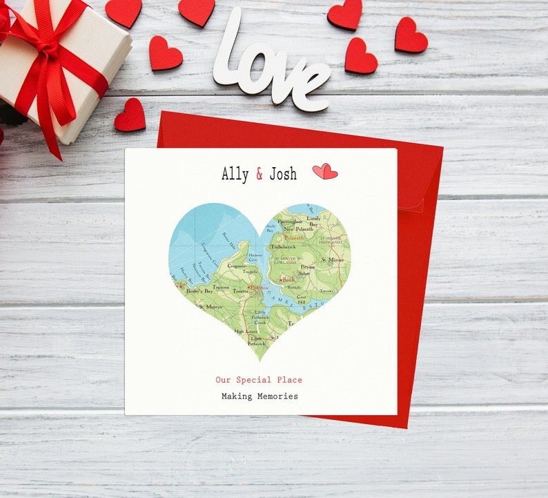 Special Location Map Card Personalised Anniversary Card - Etsy UK