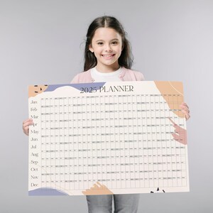 Pastel 2025 Year Wall Calendar, A1 Year Planner, Large Annual Wall ...