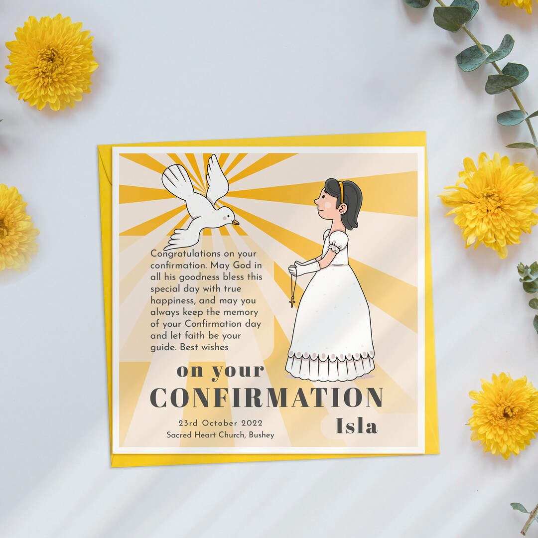 Personalised Confirmation Card for Girls Confirmation Card - Etsy