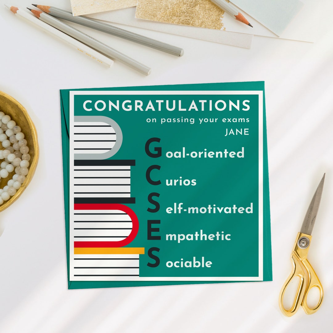 Passed GCSE Exam, Congratulations GCSE Exam Card, Exam Success Card ...