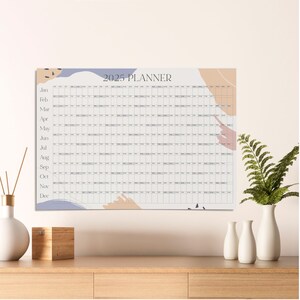 Pastel 2025 Year Wall Calendar, A1 Year Planner, Large Annual Wall ...