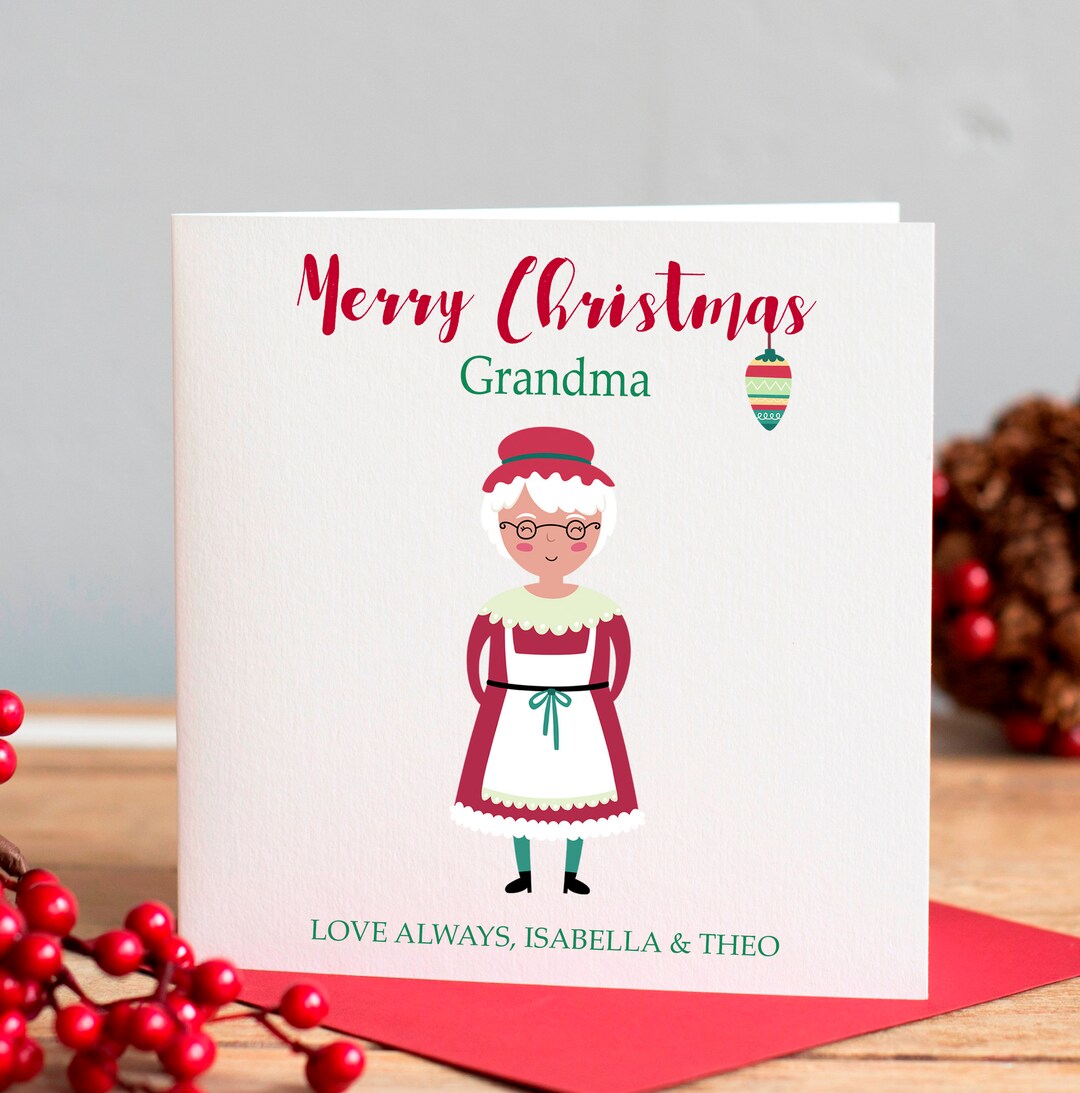 Personalised Grandma Christmas Card Santa Grandma Card From - Etsy New ...