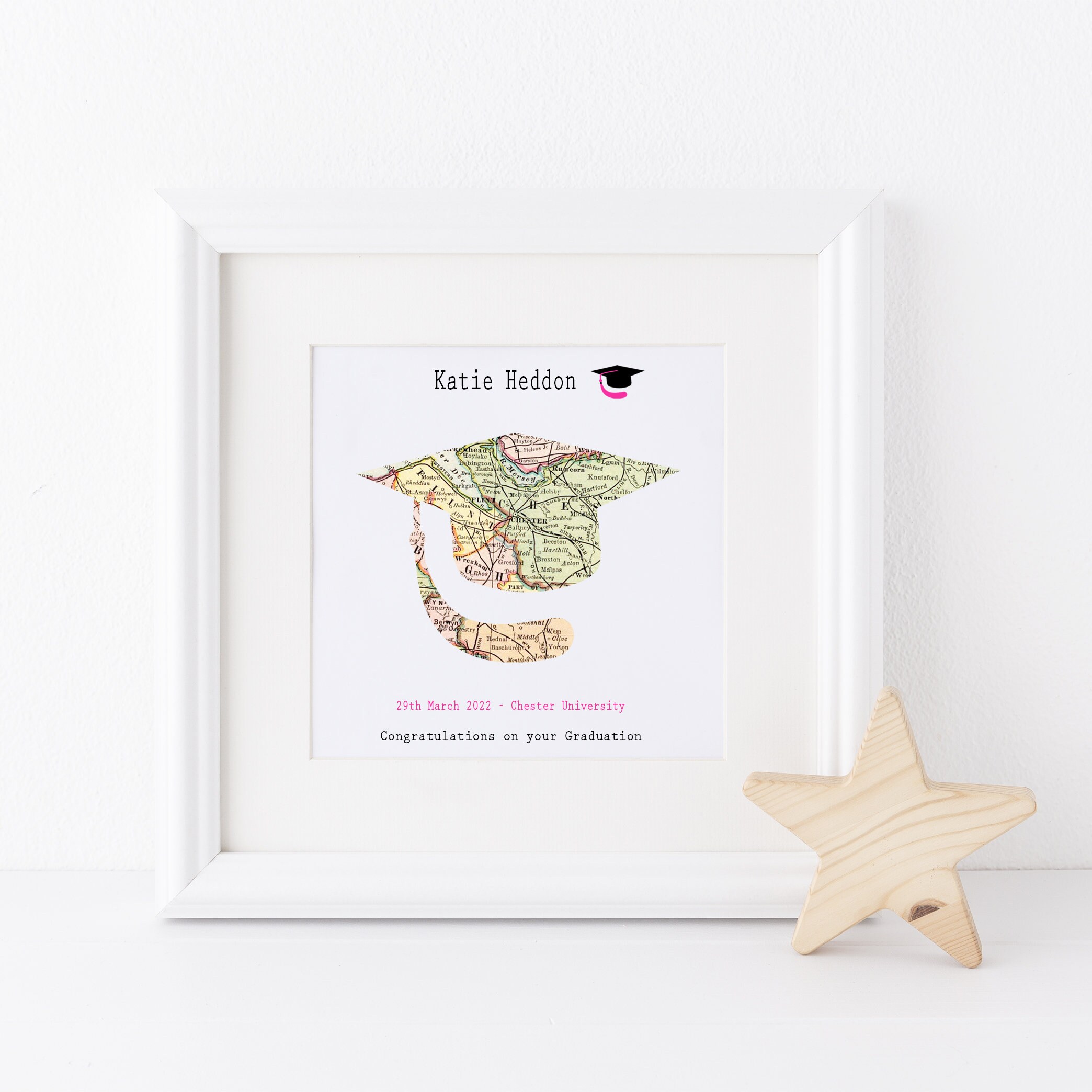 Graduation Map Card Personalised Graduation Card Graduated - Etsy