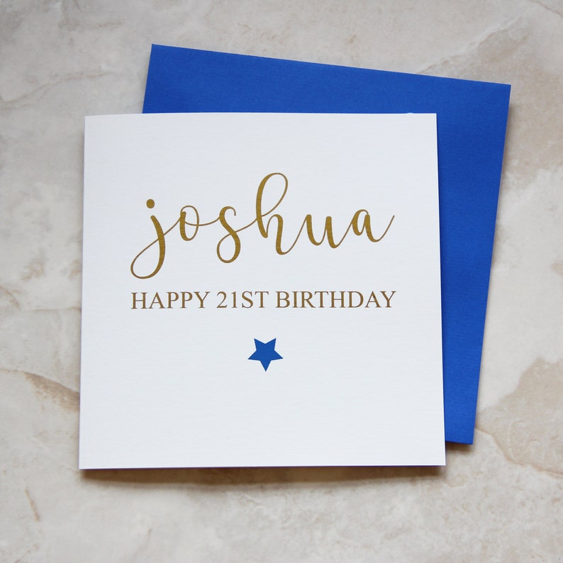 Metallic 21st Birthday Card 21st Birthday Card 21st Card - Etsy