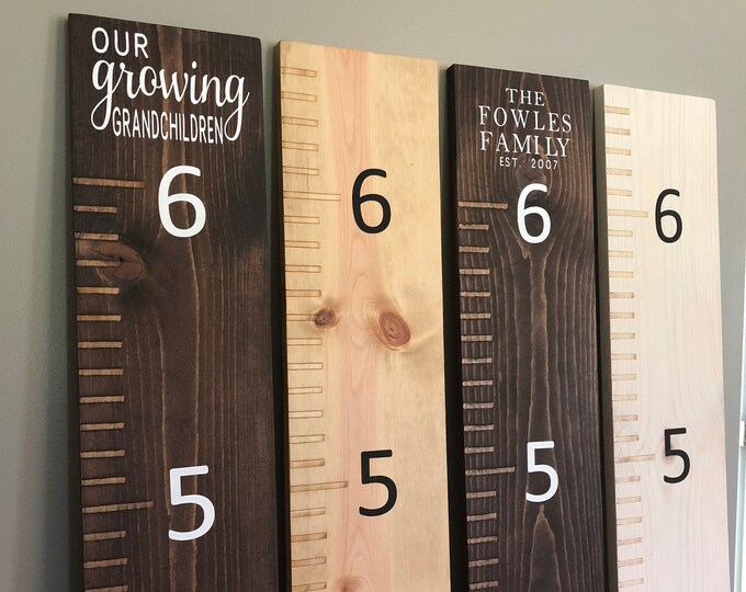 Grandparent Gift Rustic Family Growth Chart Ruler - Etsy