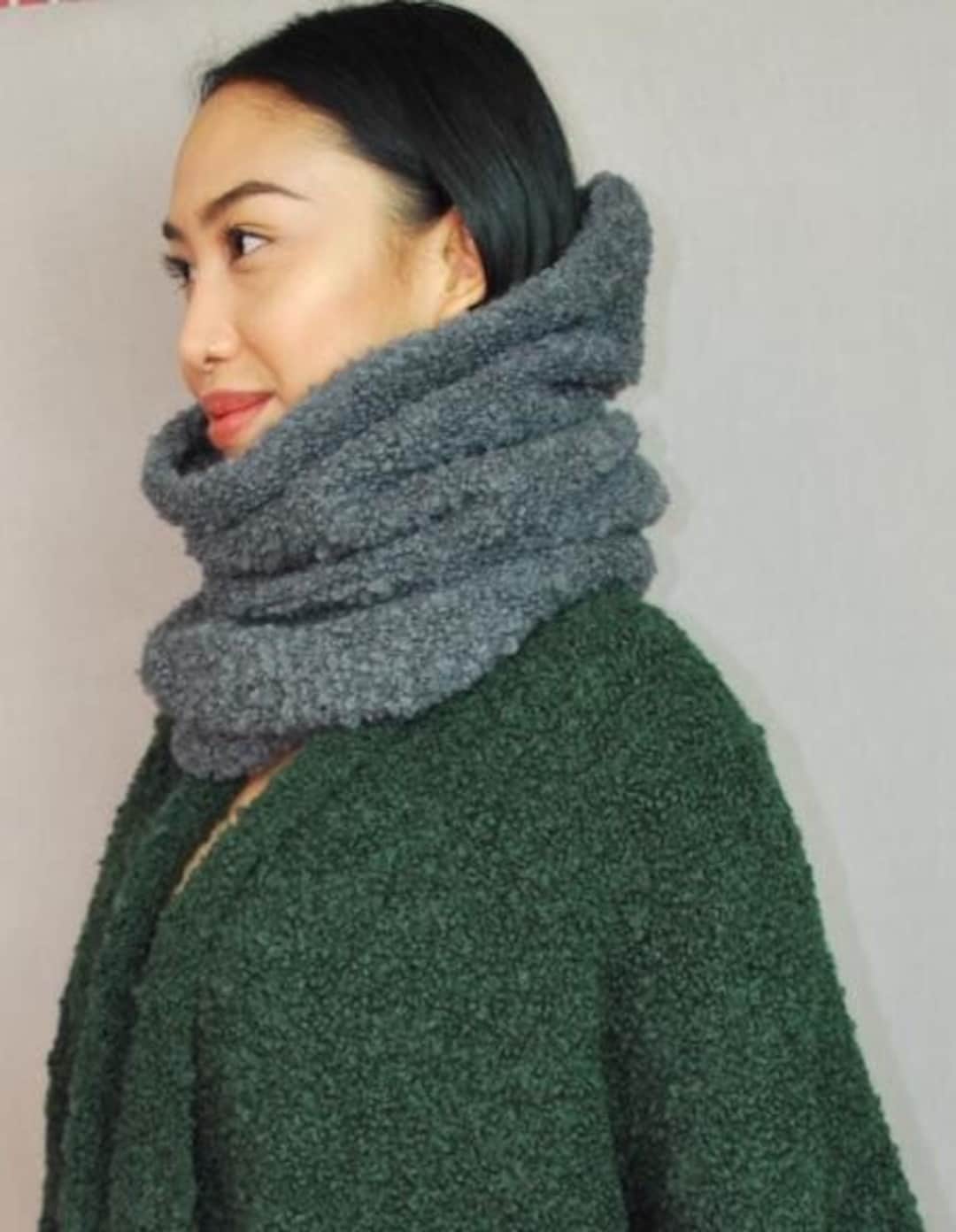 Bufanda de redecilla de alpaca rizada, personalizada con textura, hecha ...