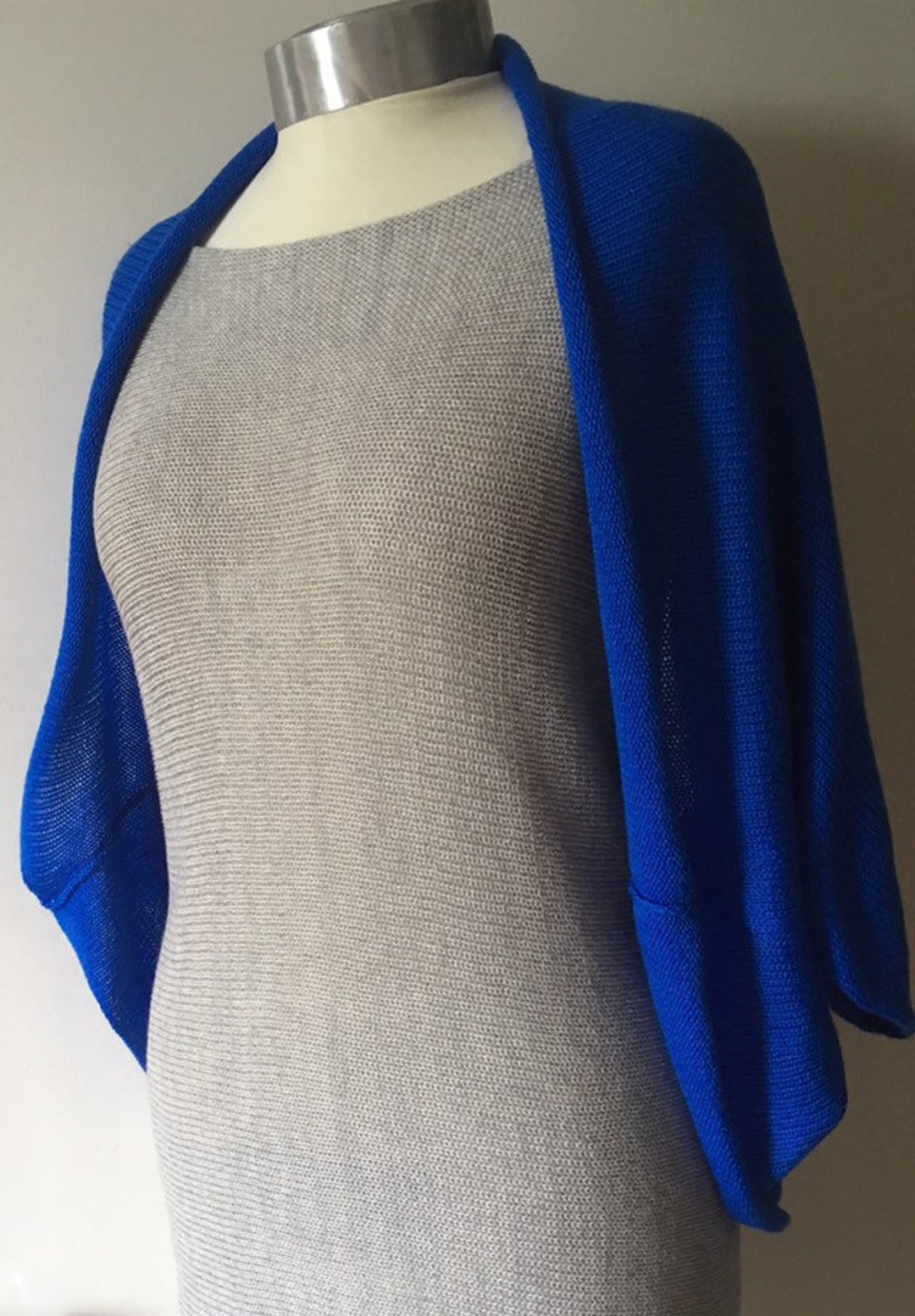 Short Sleeved Batwing Shrug - 100% Merino Wool Knit - Cardigan - Shawl ...