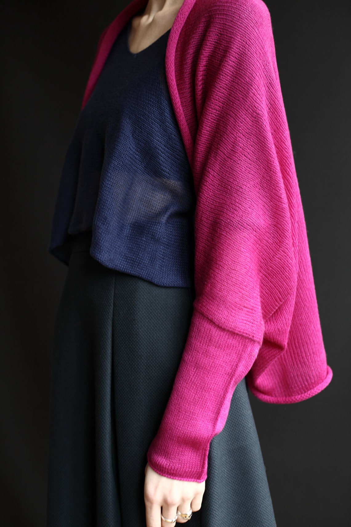 Long Sleeved Batwing Shrug Hand Made Pure Merino Wool UK | Etsy UK