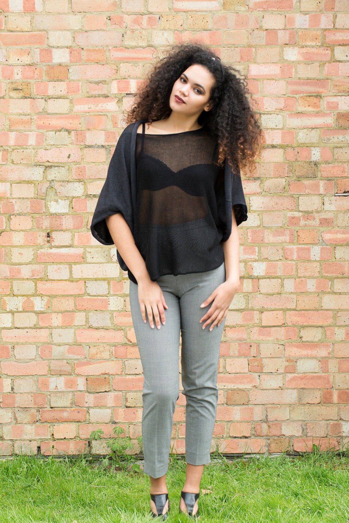 Short Sleeved Batwing Shrug - 100% Merino Wool Knit - Cardigan - Shawl ...