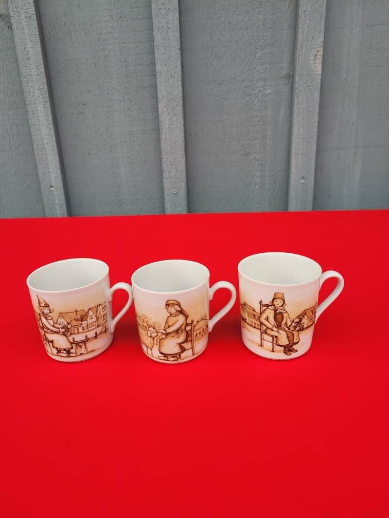 Vintage Dutch Porcelain Souvenir Small Mugs Nederlandse | Etsy