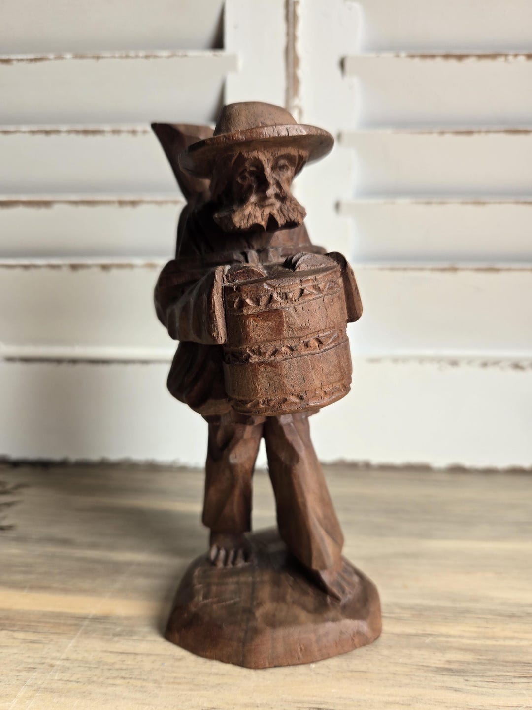 Ecuador Wood Carving Folk Art Travelling Man Prospector Hobo Vintage ...