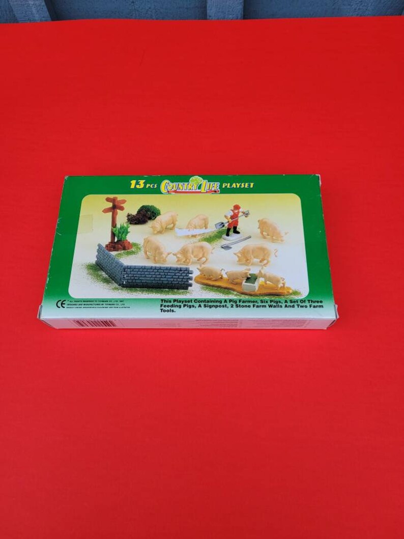 Country Life Playset 13 Pcs Pig Farmer and Pigs 1:32 Toymark - Etsy