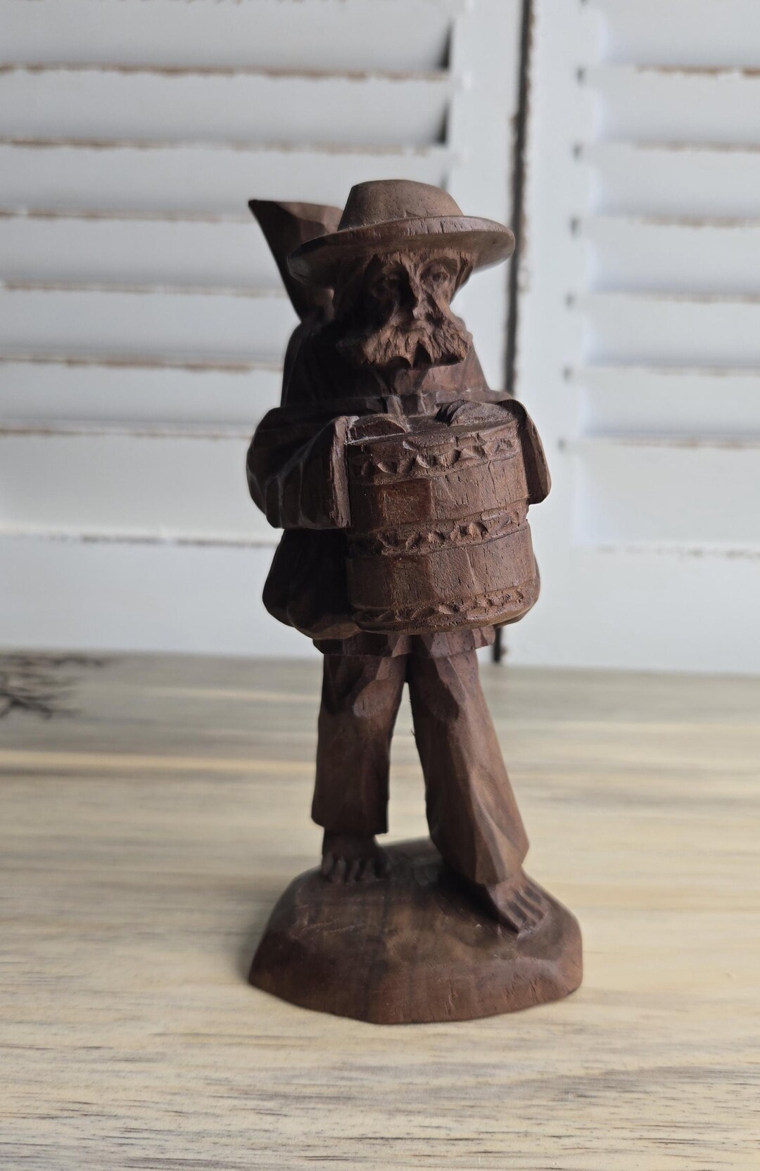 Ecuador Wood Carving Folk Art Travelling Man Prospector Hobo Vintage ...