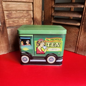 The Premier Tea Empty Storage Tin by Silver Crane Company 1991 Made in ...