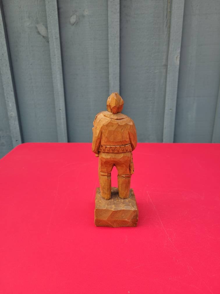 Vintage V. Fortin Wood Carving Of Fiddler Quebec Canada Folk | Etsy