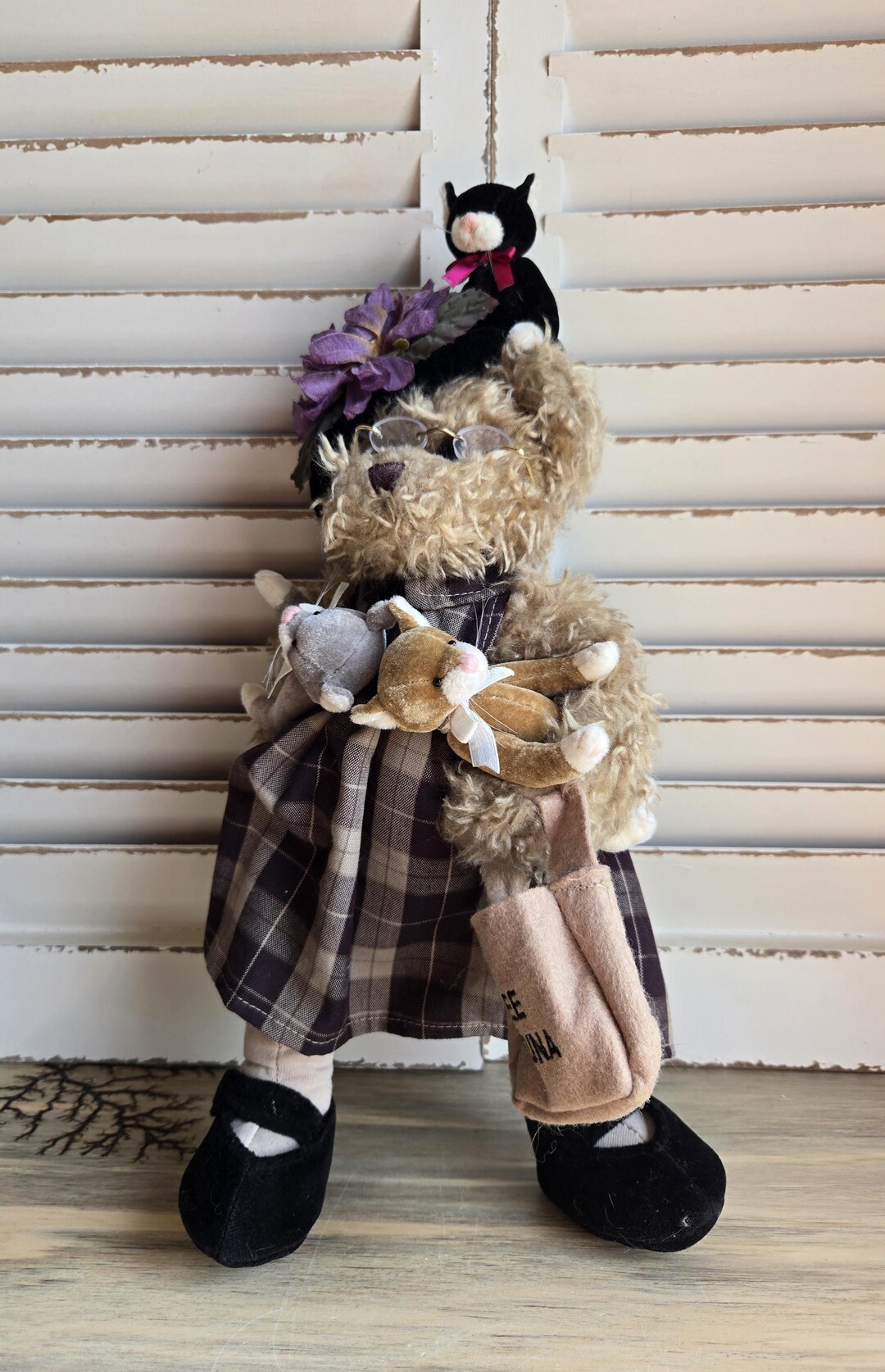 The Bearington Collection Crazy Cat Lady Collectible Stuffed Bear - Etsy