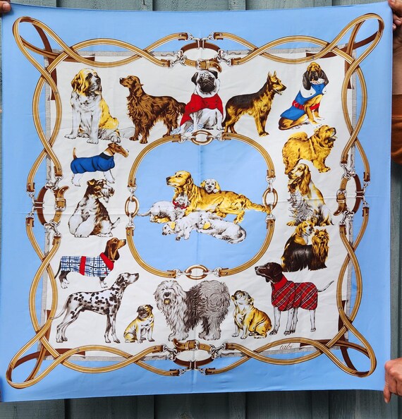 Tabi Dog Polyester Scarf Vintage Dog Breed Scarf 34 Inches by 34 Inches Etsy