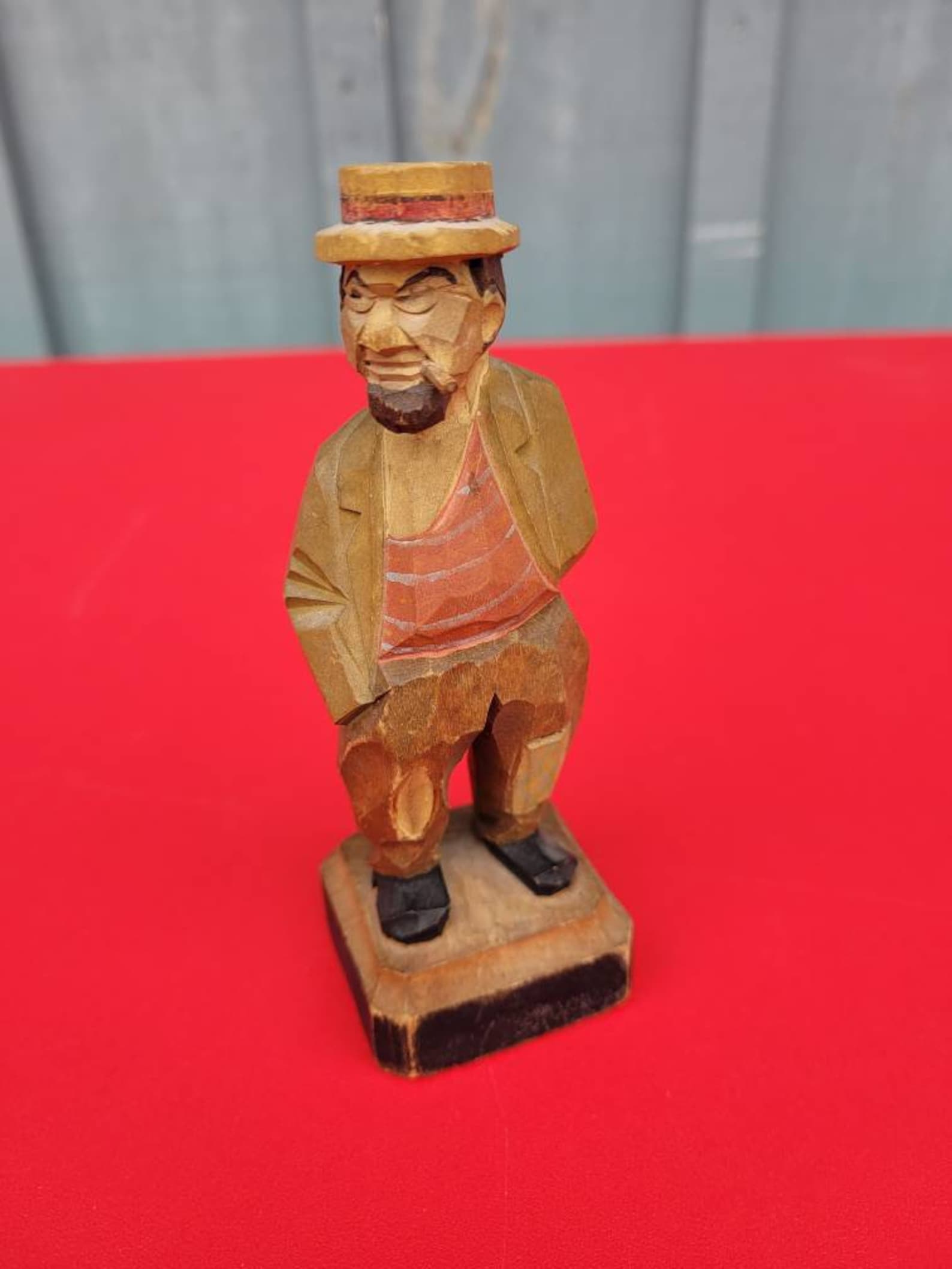 Folk Art Wood Carving Man Hobo Figure SIgned Johannes - Etsy.de