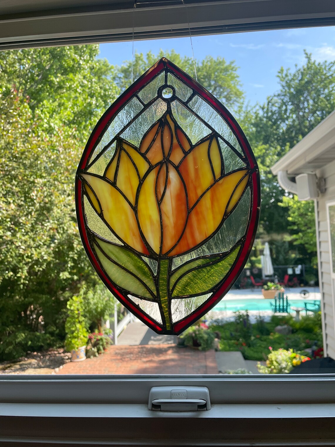 Floral Stained Glass Window Panel - Etsy