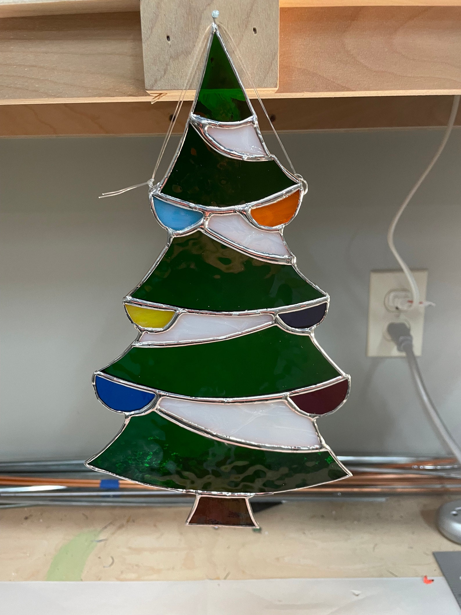 Stained Glass Christmas Tree Sun Catcher. - Etsy