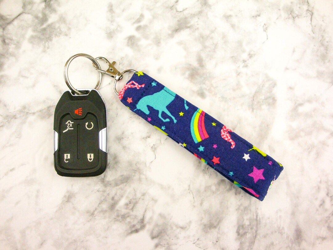 Key Fob Strap, Unicorns and Rainbows Wristlet Keyring, Key Holder - Etsy