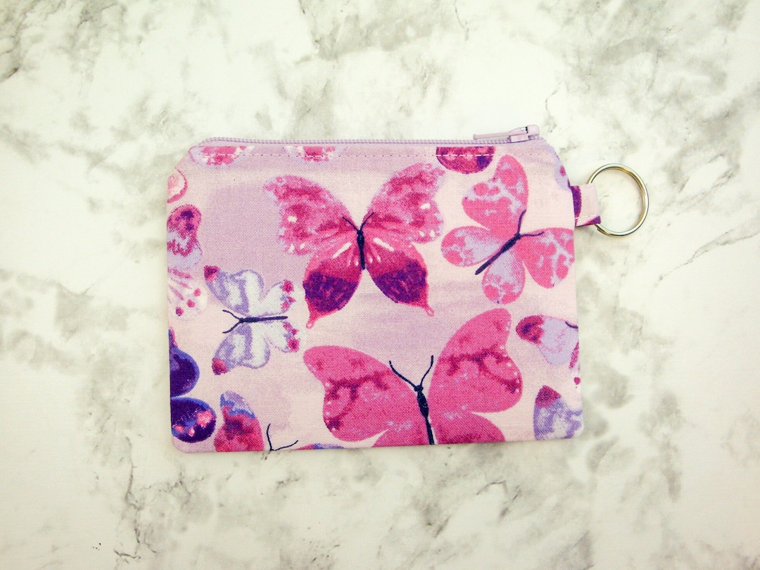 Purple Butterfly Zipper Pouch, Small Coin Pouch, Coin Purse, Cute Pouch ...