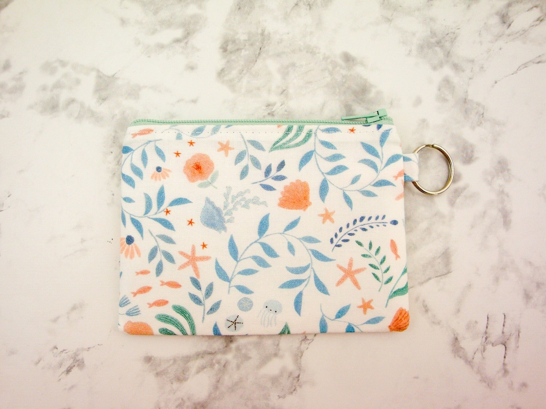 Small Sea Life Zipper Pouch, Ocean Creatures Coin Pouch, Cute Mini ...