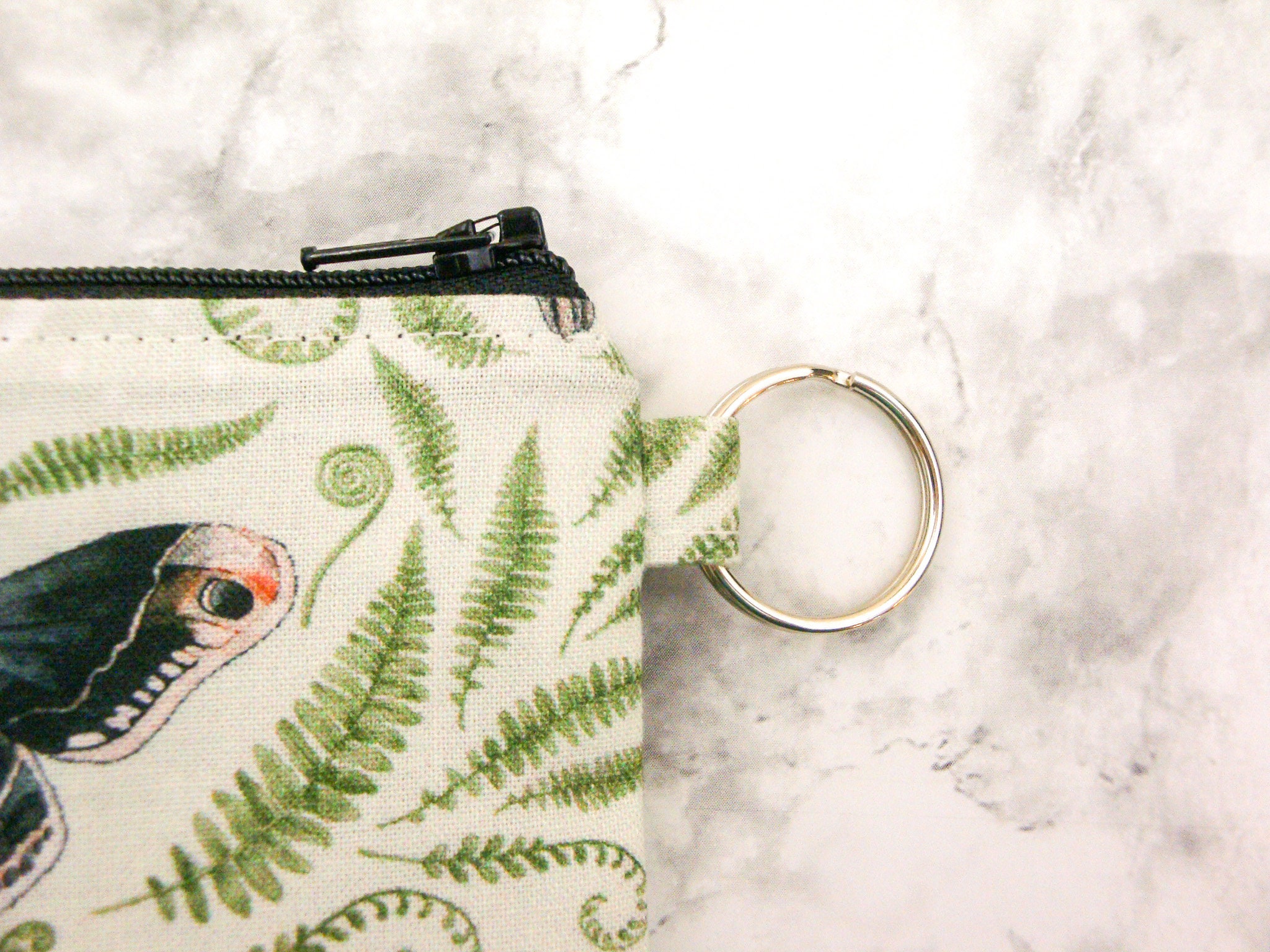 Skull Butterfly Zipper Pouch, Fern Coin Pouch, Coin Purse, Gift for Her ...