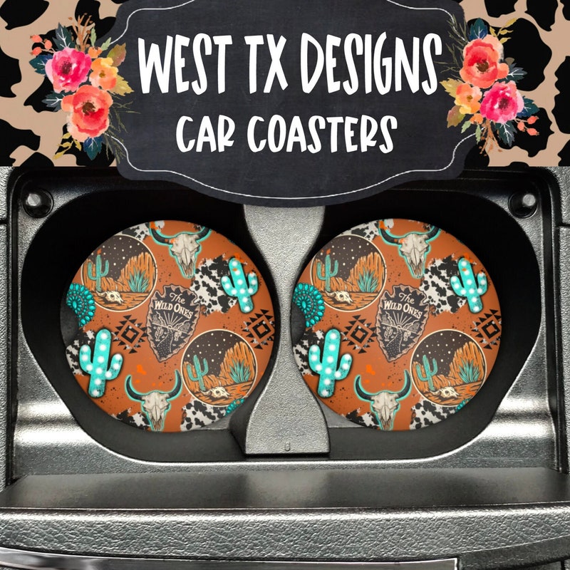 Western Turquoise Car Coasters - Etsy