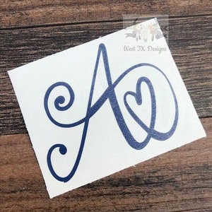 Initial Decal Monogram Decal Personalized Decal Initial | Etsy