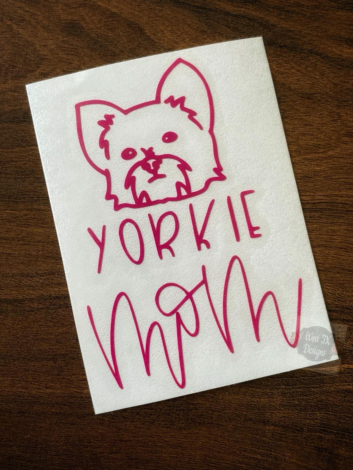Yorkie Mom Decal | Yorkie Decal | Yorkie Sticker | Dog Decal | Dog ...
