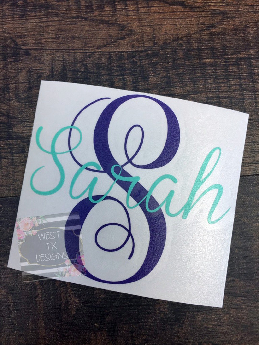 Name Decal | Initial Decal | Tumbler Decal | Personalized Decal | Two ...