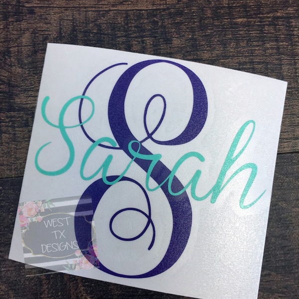 Vinyl Initial Decal - Etsy