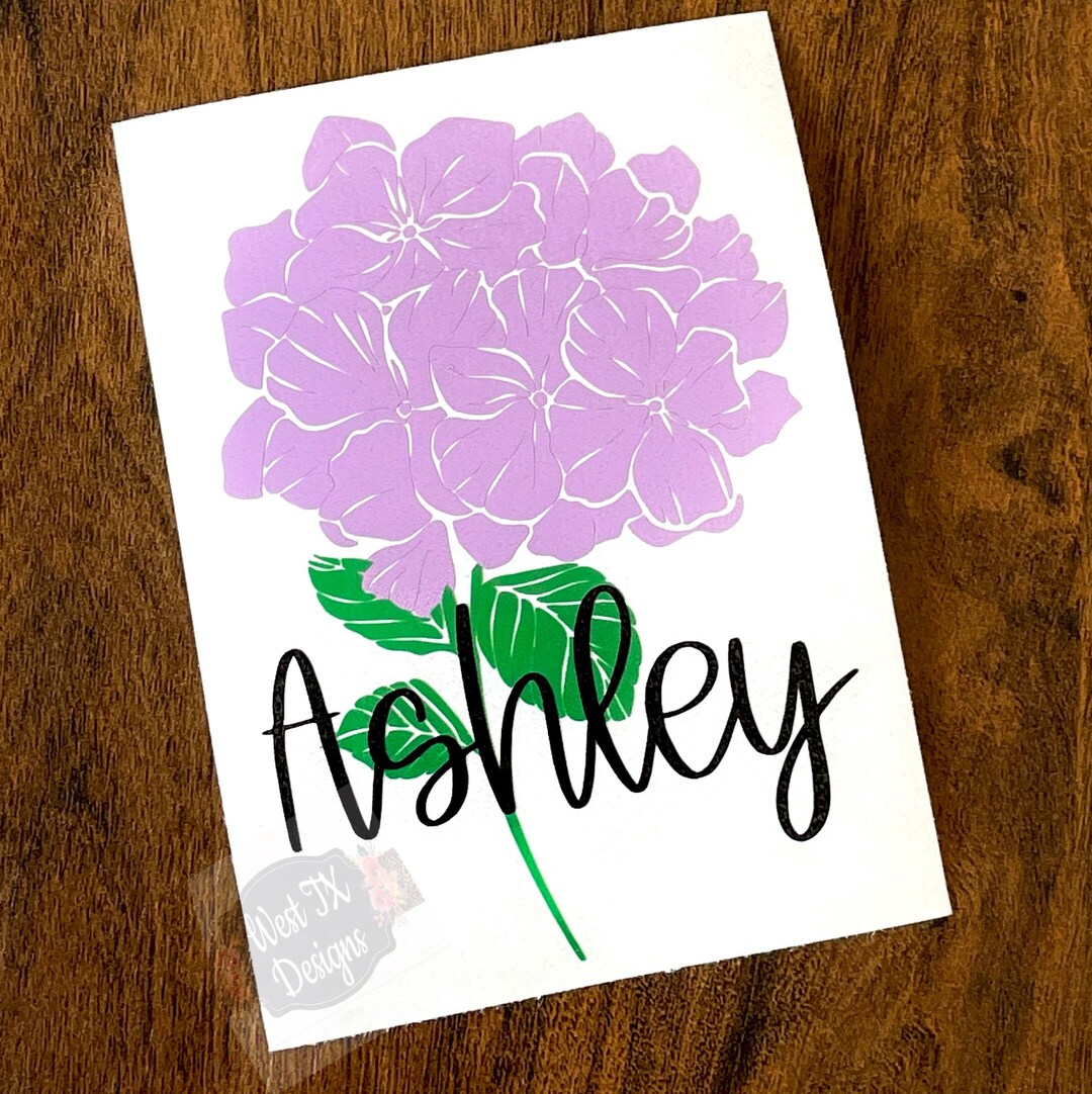 Hydrangea Decal | Flower Decal | Personalized Hydrangea | Personalized ...