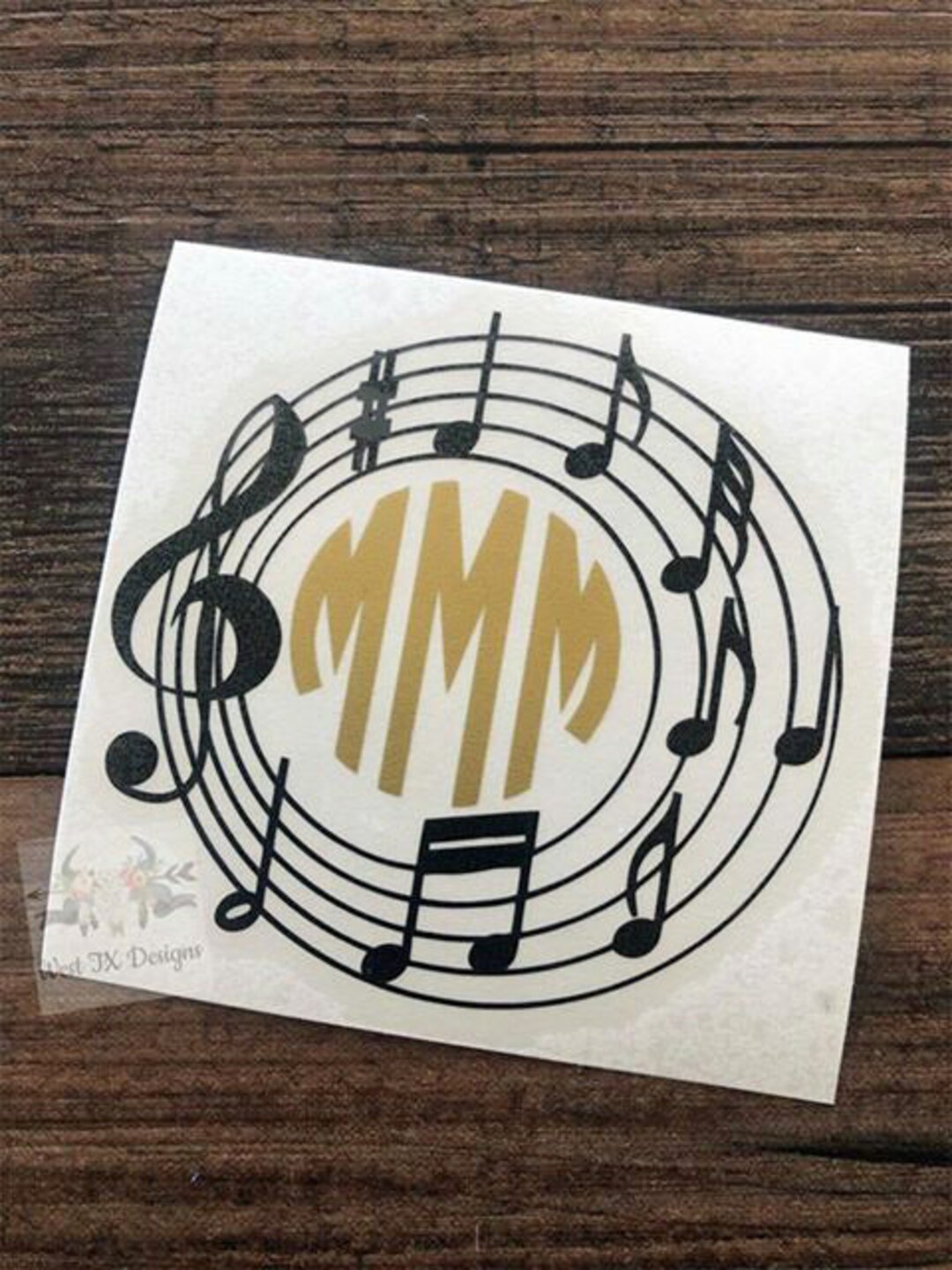 Music Decal | Music Monogram | Monogrammed Music Decal | Music Staff ...
