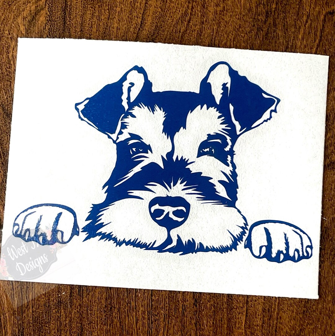 Miniature Schnauzer Decal | Peeking Schnauzer Decal | Dog Decal | Car ...