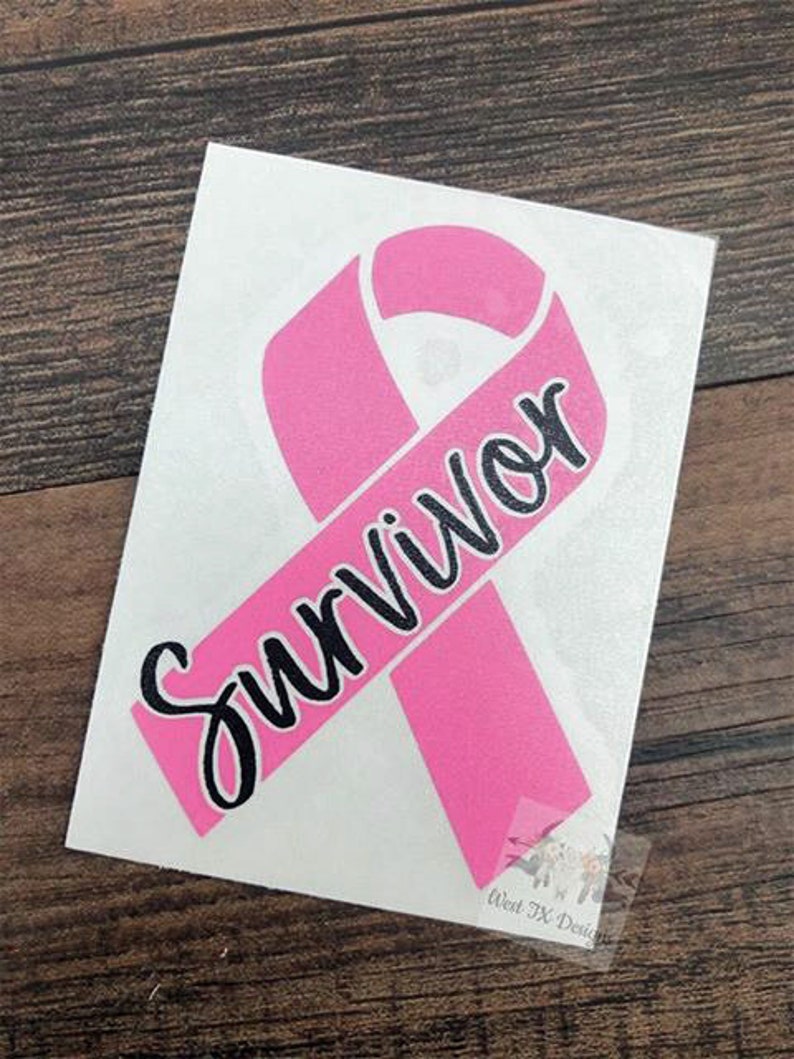 Cancer Ribbon Decal Breast Cancer Ribbon Cancer Awareness | Etsy