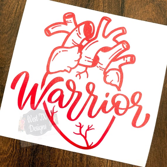 Heart Warrior Decal CHD Awareness Anatomical Heart Heart - Etsy