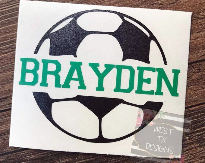 Custom Soccer Ball Decal With Name and Number/team Soccer Decal/car ...