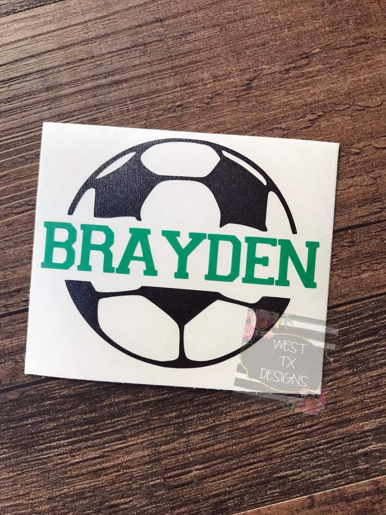 Soccer Decal Personalized Soccer Ball Soccer Sticker | Etsy
