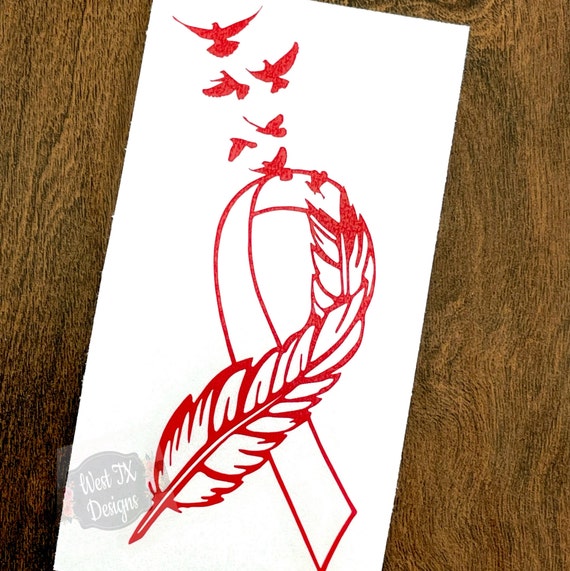 Cancer Ribbon Heart Health Cardiovascular Disease HIV - Etsy