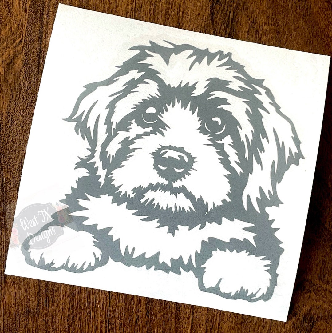 Cavapoo Decal | Peeking Cavapoo Decal | Cavapoo Sticker | Dog Decal ...