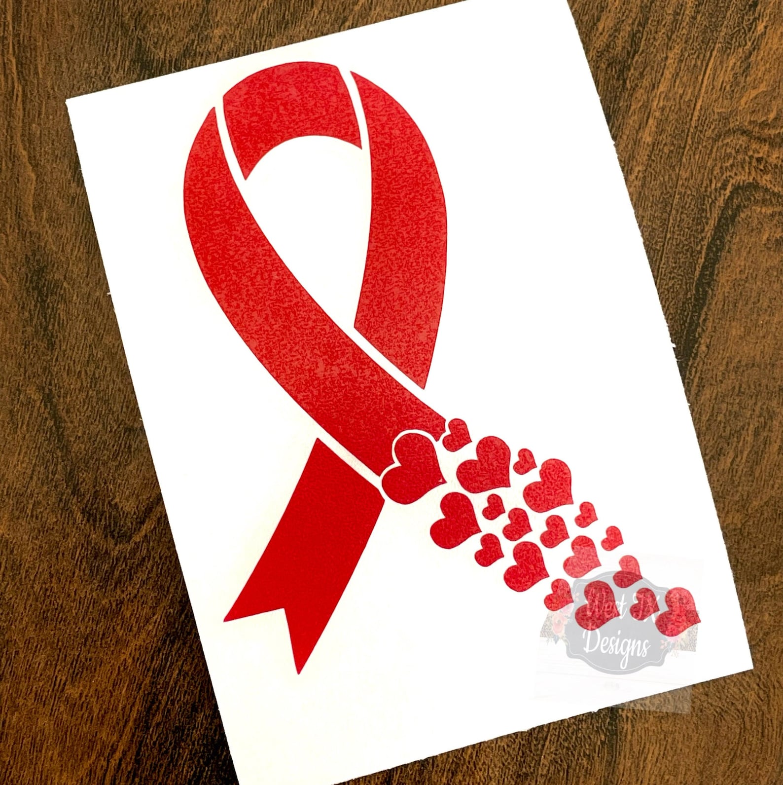 Heart Disease Awareness Ribbon Decal | Cardiovascular | Heart Health ...