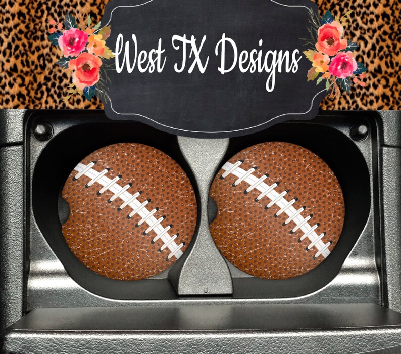 Football Car Coaster | Car Coasters Set of 2 | Car Accessories | Sports ...